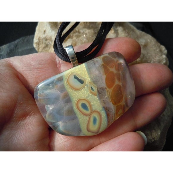 PLJ Glass Art | Jewelry | Lg Fused Glass Pendant Fused Glass Jewelry ...